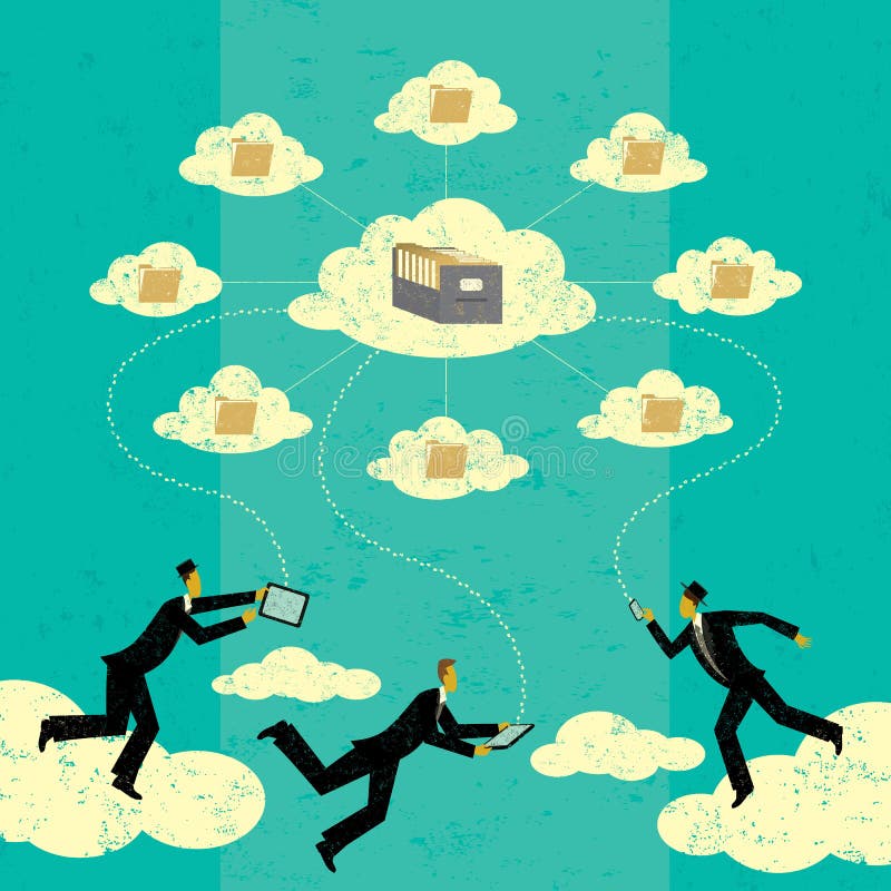 Simple Line Flat Design of Cloud Service & Sharing, Modern Vector Illustration. Stock Vector ...