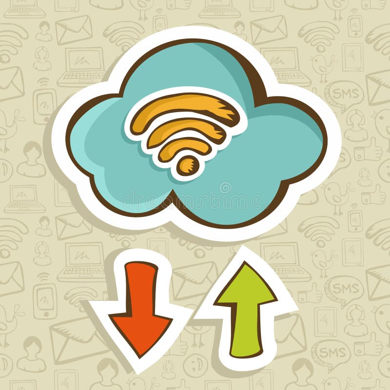 Cloud Computing Cartoon Concept Stock Vector - Illustration of ...