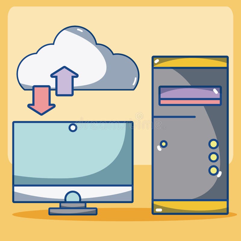 Cloud computing technology stock vector. Illustration of upload - 118417091
