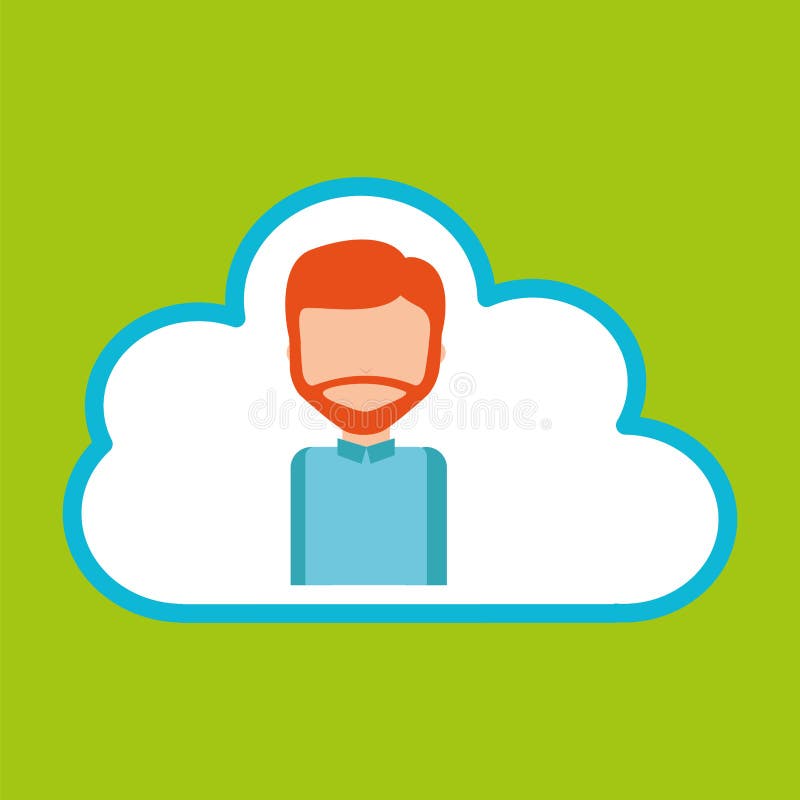 Cloud Computing Character Man Stock Vector - Illustration of global ...