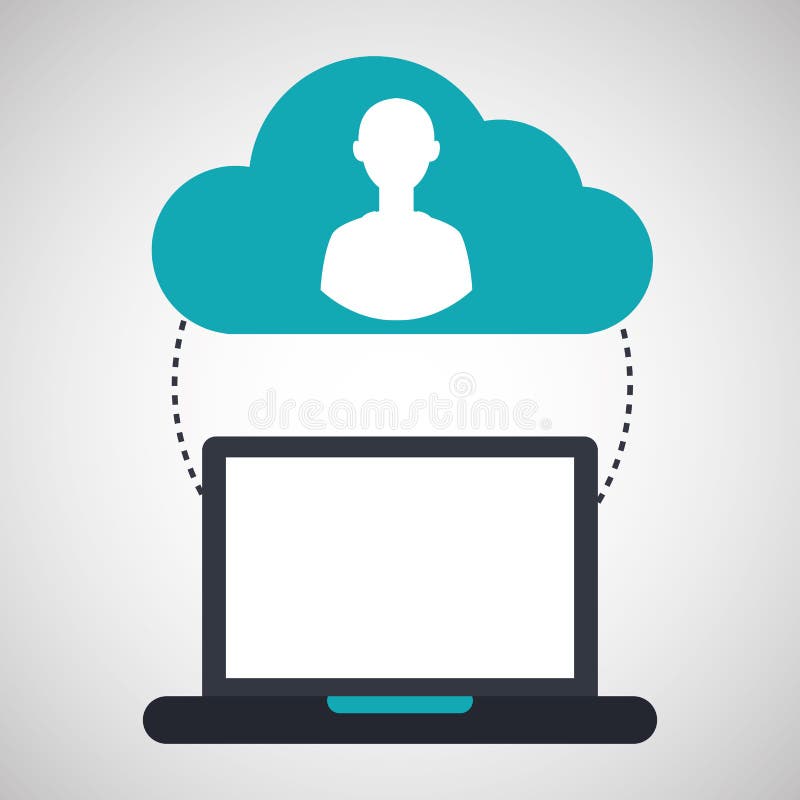 Cloud Computing Character Social Media Virtual Icon Stock Vector ...