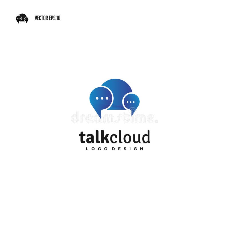 Cloud Computing with Chat Talk Logo Design Stock Vector - Illustration ...