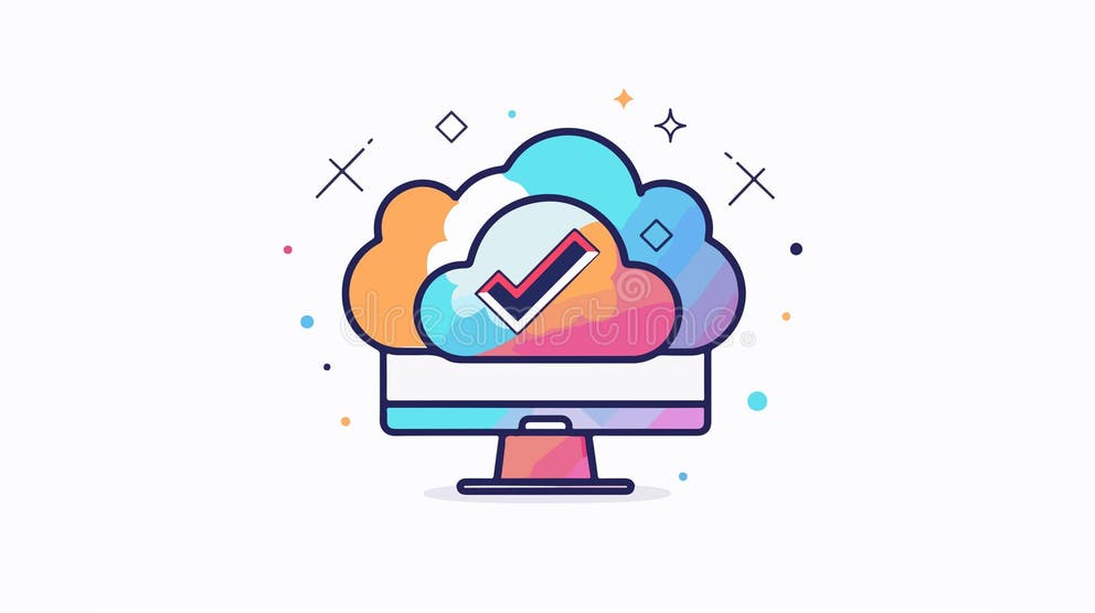 Cloud Computing Check Mark Connection Technology Concept Image Stock ...