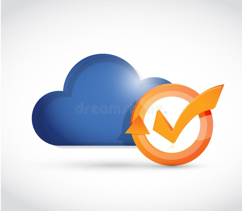 Cloud Computing Check Mark Cycle Stock Illustration - Illustration of ...