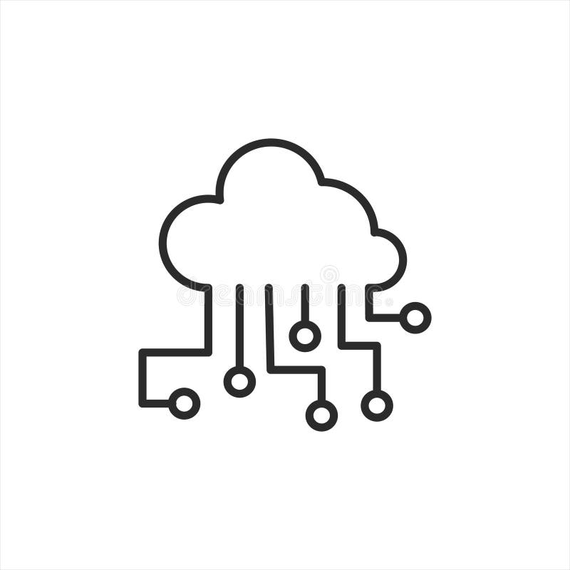 Cloud Computing Circuit Icon Stock Vector - Illustration of service ...