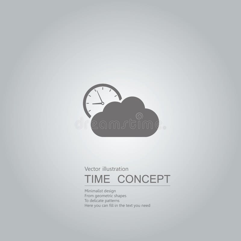 Cloud Computing and Clock Icon. Stock Vector - Illustration of business ...