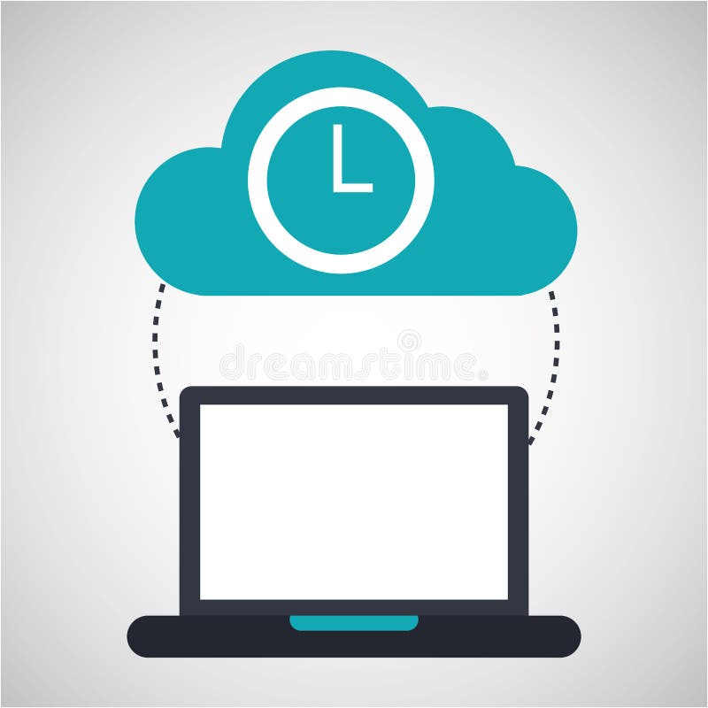 Cloud Computing Clock Social Media Virtual Icon Stock Vector ...