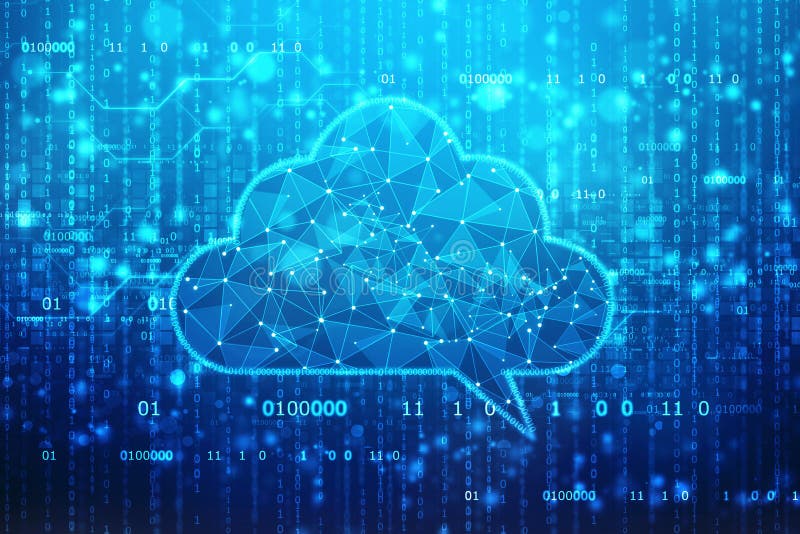 Cloud Computing Technology Background Cloud With Binary In Abstract Background Stock