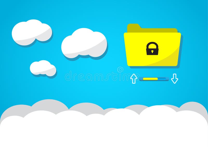 Cloud Computing or Cloud Storage Concept, Folder Icon Above Cloud ...