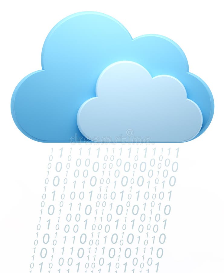 Cloud computing, code rain stock illustration. Illustration of ...