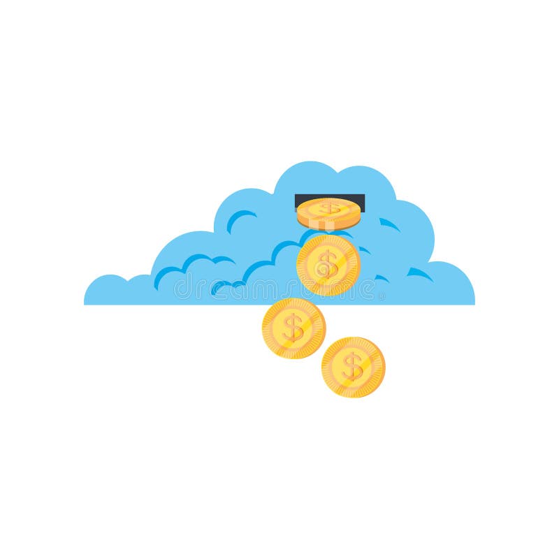 Cloud Computing with Coins Money Stock Vector - Illustration of ...