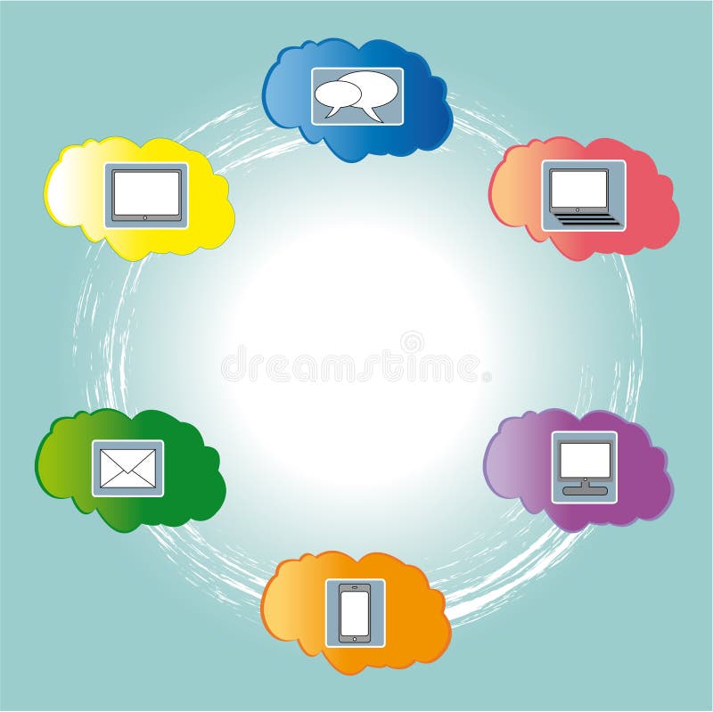 Cloud Computing tree stock illustration. Illustration of mail - 34584067