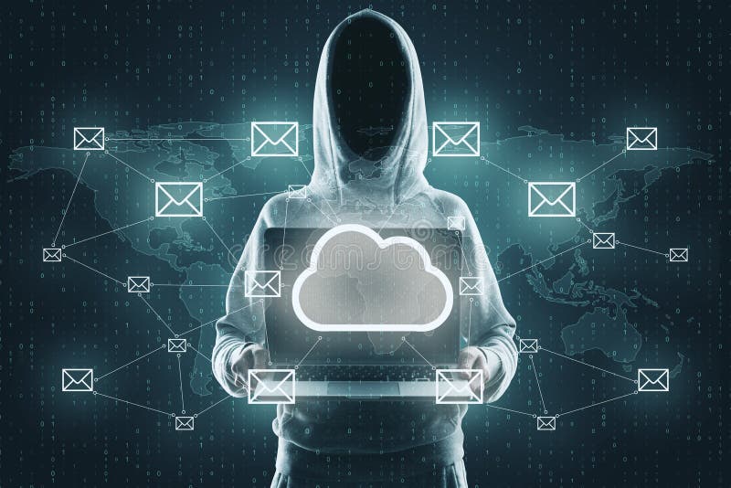 Cloud Computing and Communication Concept Stock Photo - Image of binary ...