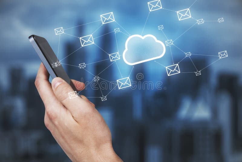 Cloud Computing and Communication Concept Stock Photo - Image of ...