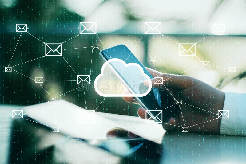 Cloud Computing and Communication Concept Stock Photo - Image of ...