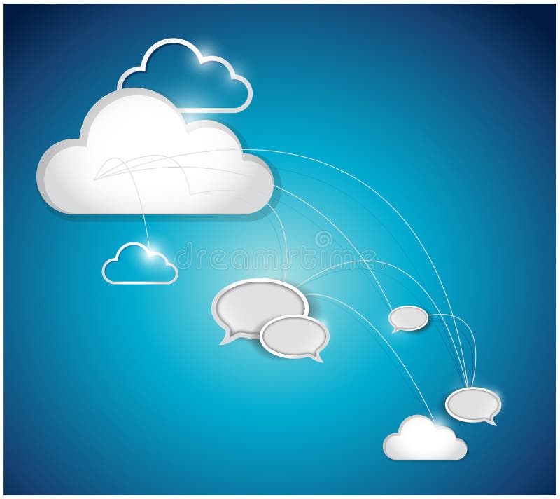 Cloud Computing Communication Network Stock Illustration - Illustration ...