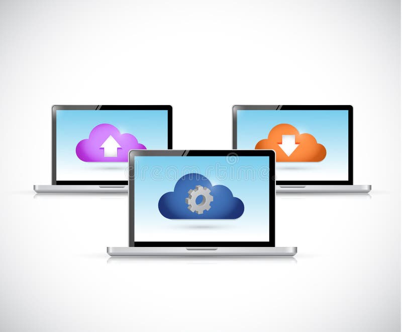 Cloud Computing Computer Connection Stock Illustration - Illustration ...