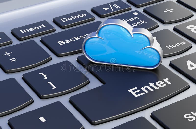 Cloud Computing on Computer Keyboard, 3D Rendering Stock Illustration ... Cloud Computing on Computer Keyboard, 3D Rendering Stock Illustration ...
