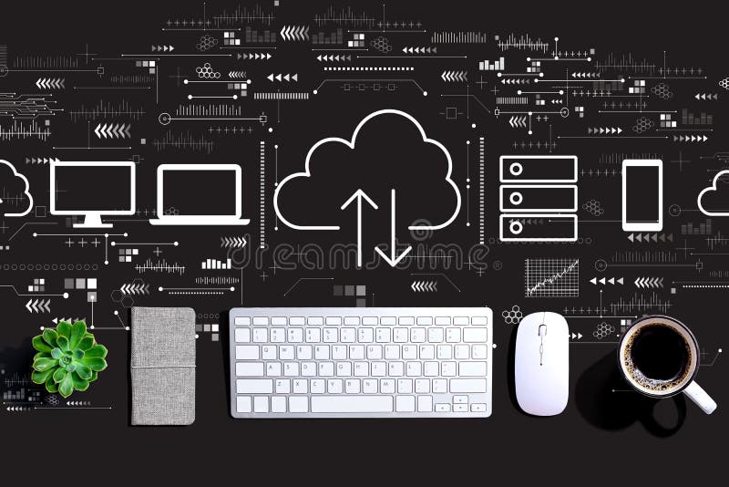Cloud Computing with a Computer Keyboard Stock Illustration ...