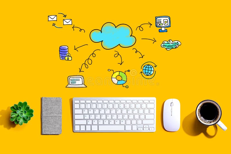 Cloud Computing with a Computer Keyboard Stock Illustration ...