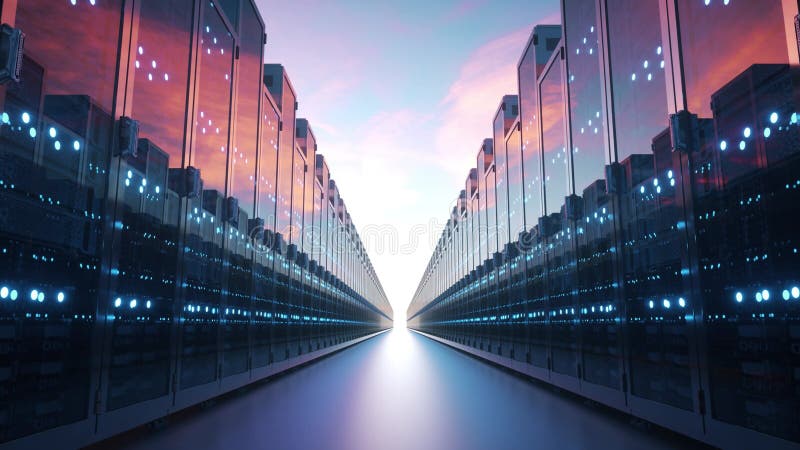 Cloud Computing And Computer Networking Concept Rows Of Network 6738