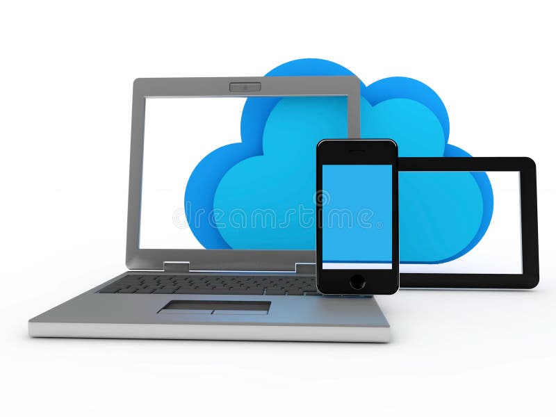 Cloud computing scheme stock illustration. Illustration of phone - 24316232
