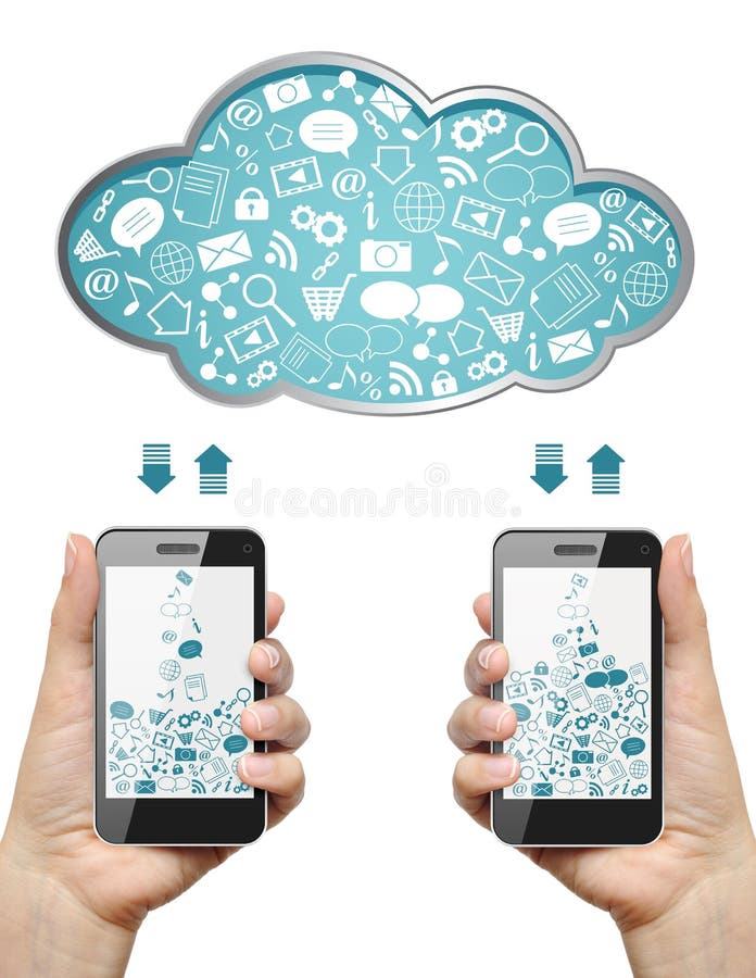 Flat Style Cloud Computing Concept with Mobile Phone Stock Vector ... Flat Style Cloud Computing Concept with Mobile Phone Stock Vector ...