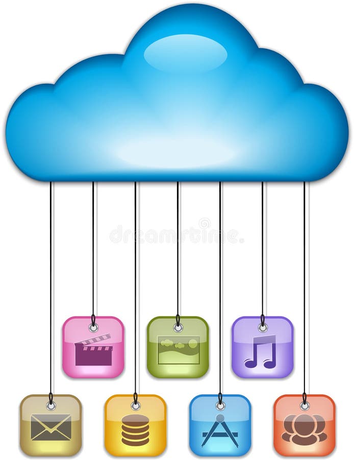 Cloud Computing Concept Illustration Stock Vector - Illustration of ...