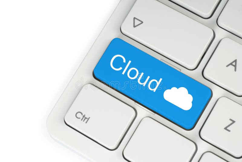 Cloud Computing Technology Concept. Key on White Keyboard Stock Photo ...