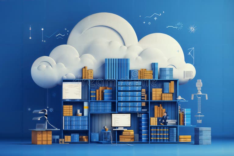 Cloud Computing Concept Artwork Stock Illustration - Illustration of ...