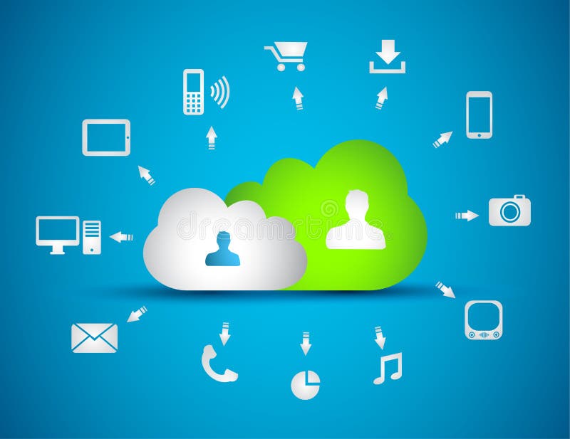 Cloud Computing Concept Background with Hand. Stock Vector - Illustration of computing, cloud ...