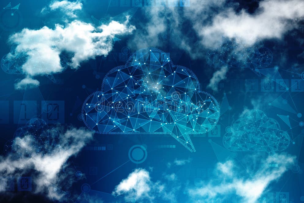 Cloud Computing Concept Background, Digital Abstract Background Stock Illustration ...