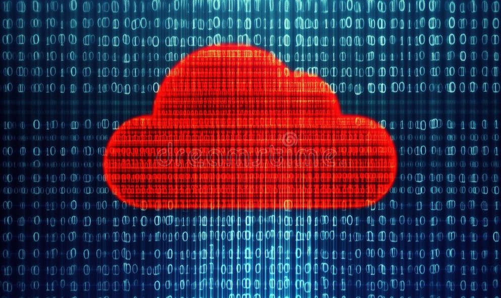 Cloud Computing Concept with Binary Code Background, Digital Data Representation Stock Photo ...