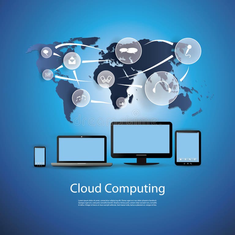 Cloud Computing Concept stock vector. Illustration of blue - 48871067