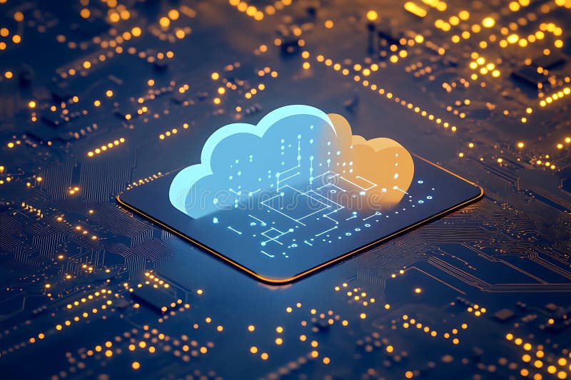 Cloud Computing Concept Ai Generator Stock Illustration - Illustration ...