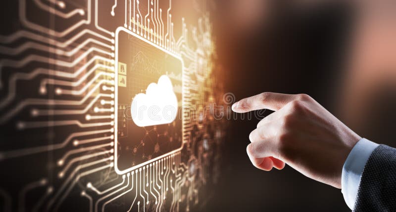 Cloud Computing Concept. Business Click Icon Stock Illustration ...