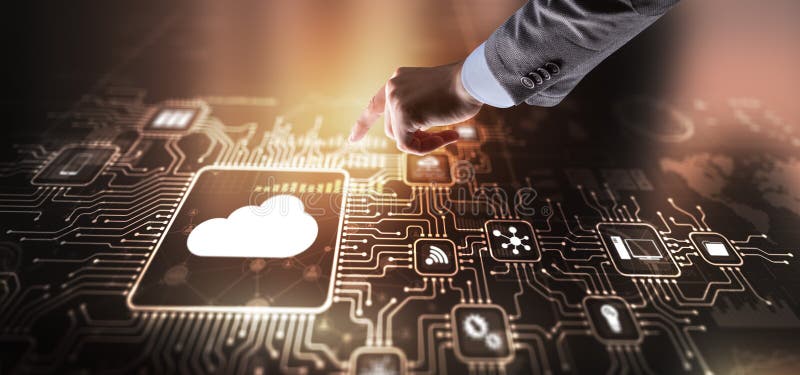 Cloud Computing Concept. Business Click Icon Stock Illustration ...