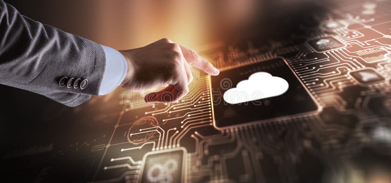 Cloud Computing Concept. Business Click Icon Stock Illustration ...