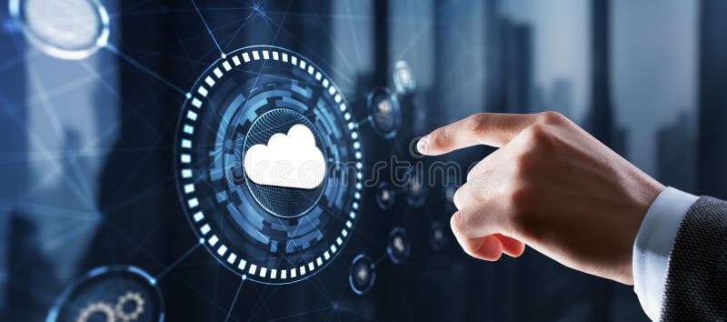 Cloud Computing Concept. Business Click Icon Stock Illustration ...