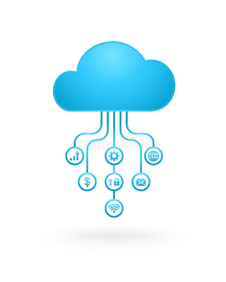 Cloud Computing Concept with Business Icons Stock Vector - Illustration ...