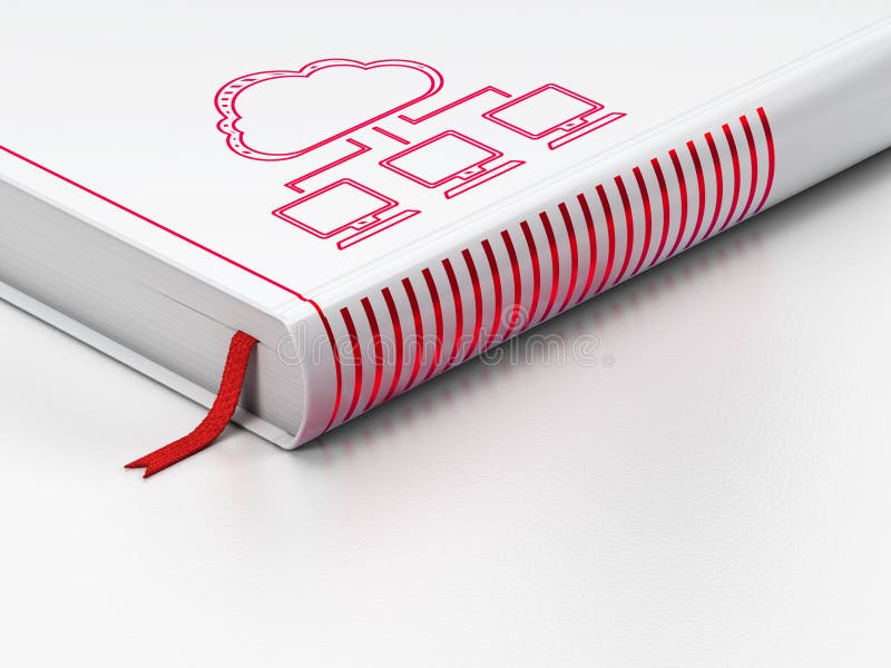 Cloud Computing Concept: Closed Book, Cloud Stock Illustration ...