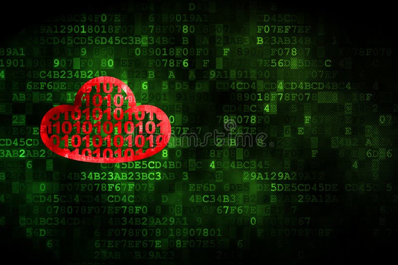Cloud Computing Concept: Cloud With Code On Digital Background Stock ...