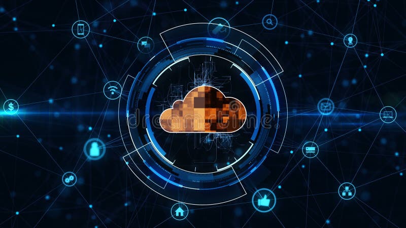 Cloud Computing Concept.Abstract Cloud Connection Technology. Stock ...