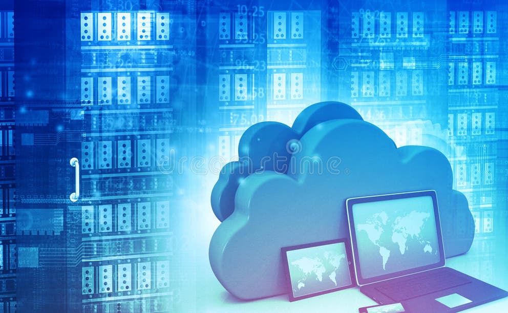 Cloud computing concept stock illustration. Illustration of network ...
