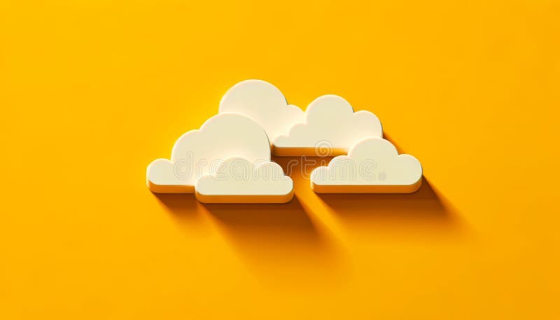 Cloud Computing Concept, Clouds on Yellow Color Sky Stock Illustration ...