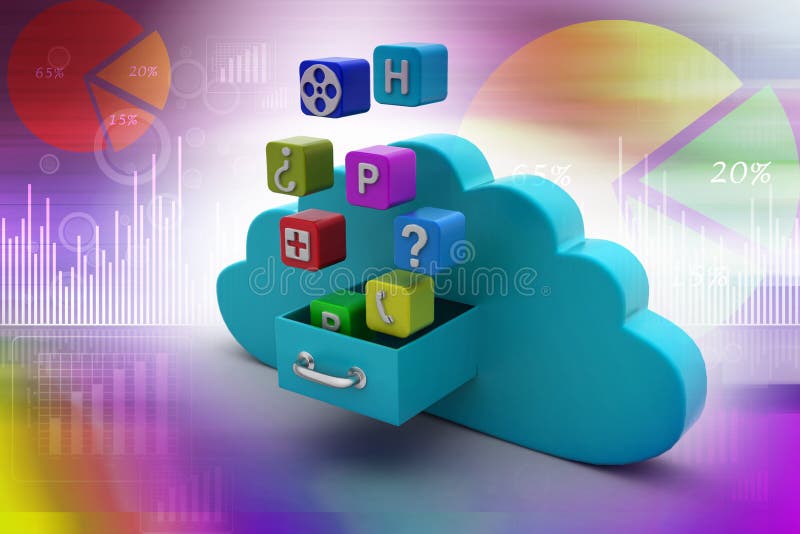 Cloud computing concept stock illustration. Illustration of business ...