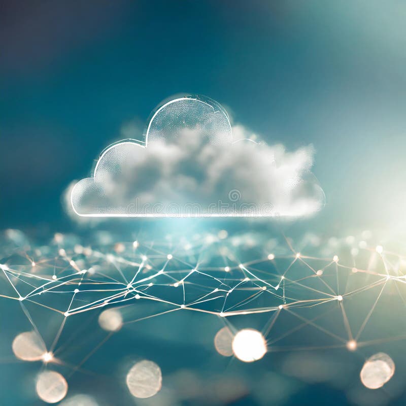 Cloud Computing Concept. Communication Network Stock Illustration ...