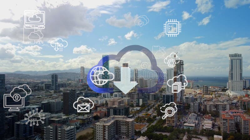 Cloud Computing Concept. Communication Network Stock Photo - Image of ...