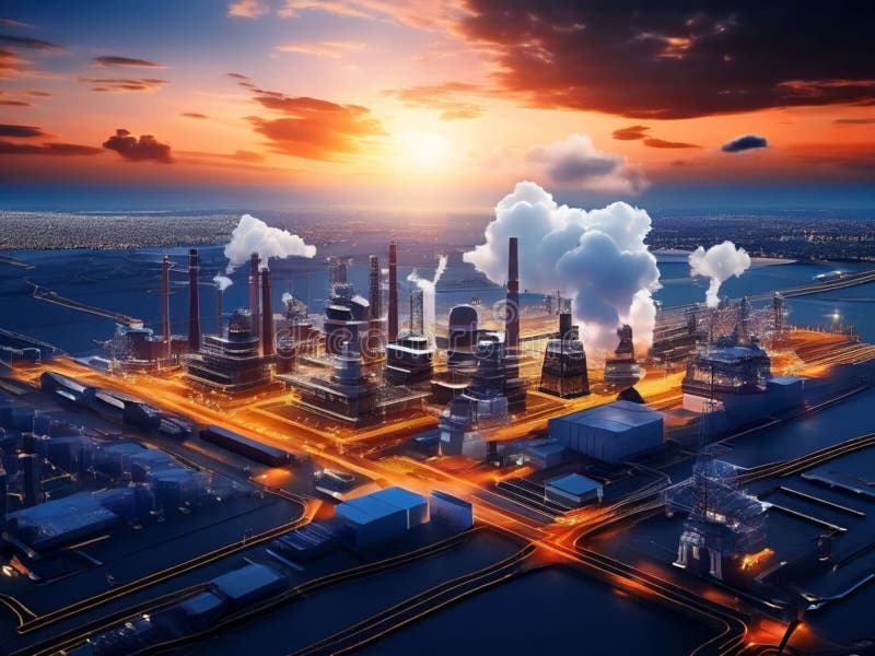 Cloud Computing Concept. Communication Network. INDUSTRY 4.0. Factory ...