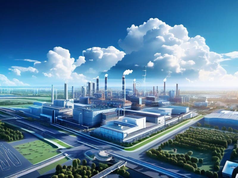 Cloud Computing Concept. Communication Network. INDUSTRY 4.0. Factory ...